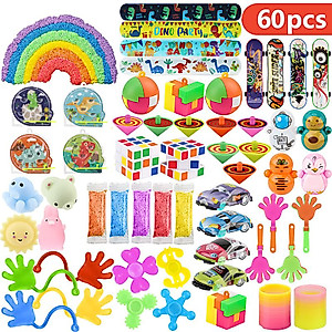 soi-meme 60 Pcs Party Favors Carnival Treasure Box Toys Classroom Prizes Small Mini Bulk Gifts Toys Pinata Easter Basket Stuffers for Kids Boys Girls , Goodie Bags Fillers for Kids Birthday Party