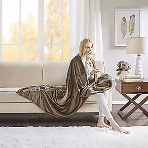Beautyrest Heated Electric Blanket for Cold Weather, Fast Heating Heated Blanket, Auto Shut Off, Virtually Zero EMF, Multi Heat Setting, UL Certified, Mink Throw (60 inx70 in)