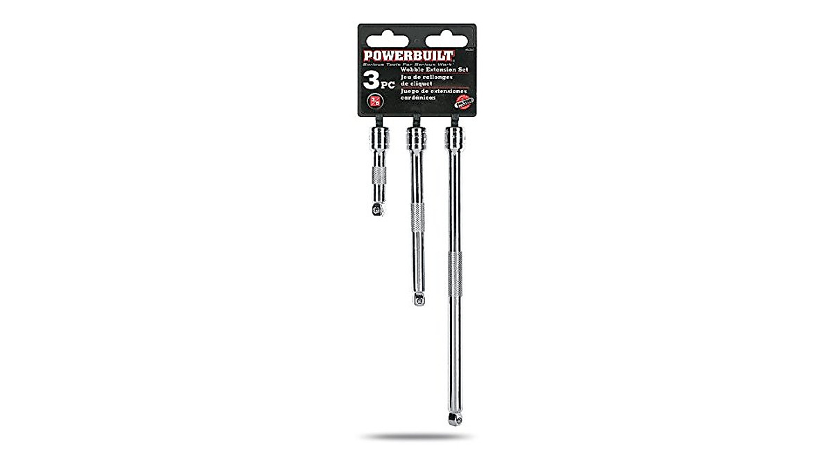 Powerbuilt 3-Piece 3/8" Drive Wobble Extension Set for Automotive & DIY