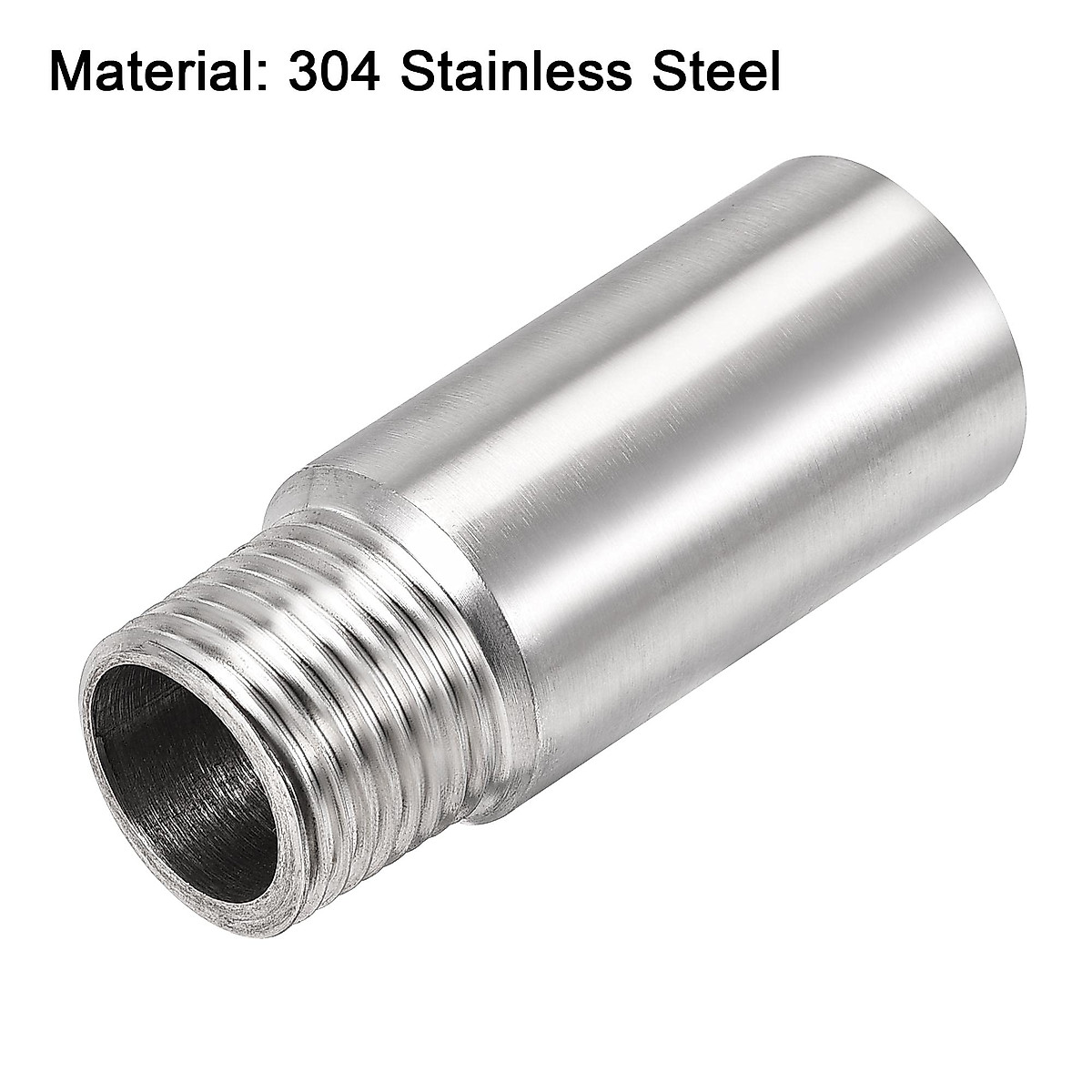 uxcell Shower Head Extension Arm Stainless Steel 1/2PT Male to 1/2PT Female Thread 60mm Length Cast Pipe Fitting Coupler 2Pcs