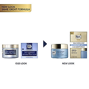 RoC Multi Correxion 5 in 1 Restoring/Anti Aging Facial Night Cream with Hexinol, 1.7 Oz (Packaging May Vary)
