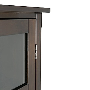 SIMPLIHOME Avalon 12-Bottle SOLID WOOD 22 Inch Wide Contemporary High Storage Wine Rack Cabinet in Dark Tobacco Brown, For the Living Room, Dining Room and Kitchen