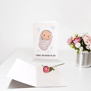 Chenive Thank You Card for Midwife OB Nurse Obstetrician, Doula OBGYN Appreciation Card, Labor and Delivery Doctor Gift, Thanks for Helping Me Out Greeting Card