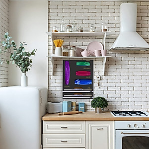 Jeethemy Bag Organizer Compatible with Ziplock, Foil and Plastic Wrap Organizer, 6 in 1 Bamboo Dispenser with Cutter for Kitchen Drawer and Wall Mounted, Storage for Gallon,Quart,Sandwich,Snack Black