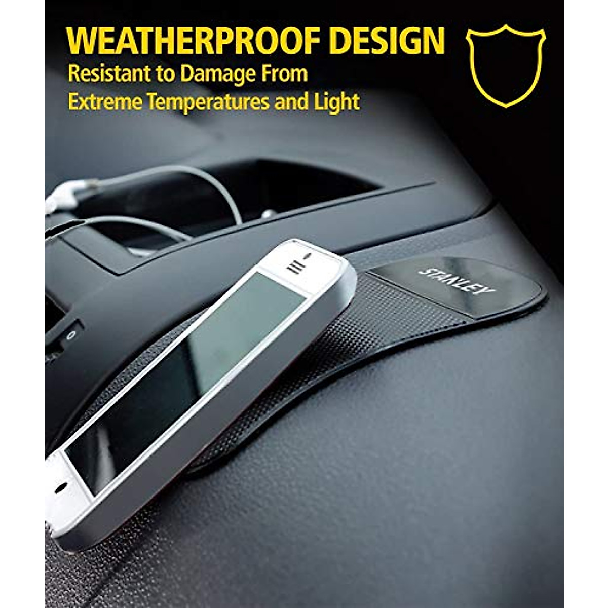 STANLEY S4005 3.5" x 5.75" Extra-Strong Anti-Slip Grip Dashboard Gel Pad for Cell Phone, Tablet, GPS, Keys or Sunglasses, Pack of 4