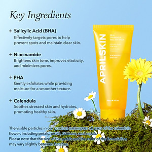 APRILSKIN Calendula Flower-Infused Facial Peel Off Mask, 3.52 fl. oz, PHA, BHA & Niacinamide gently exfoliates, removes impurities, improves uneven skin tone, and minimizes pores, Korean Skincare