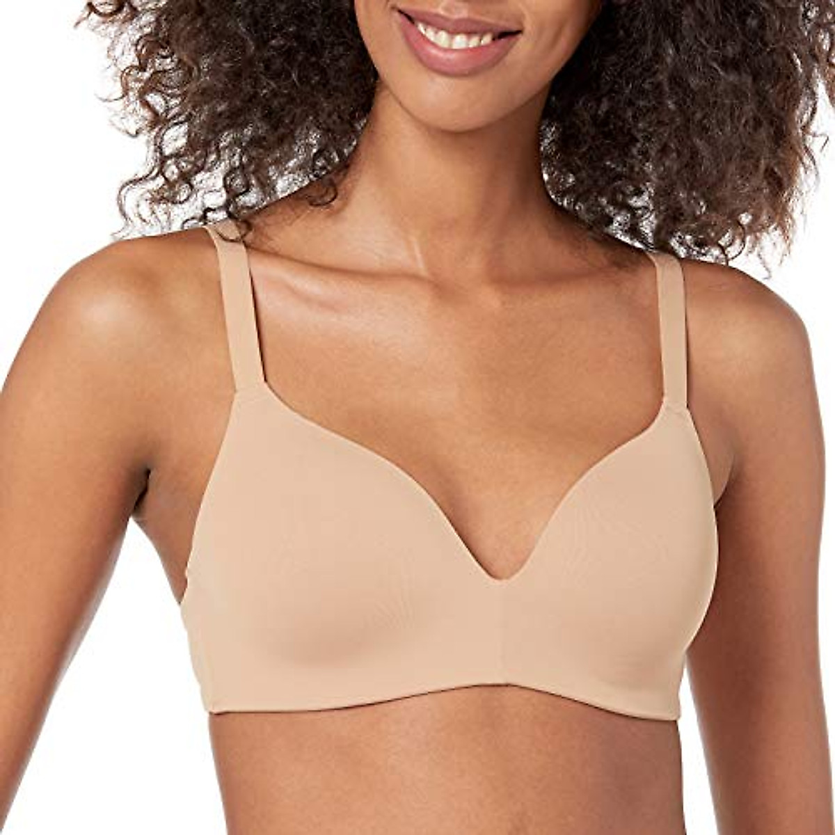 Amazon Essentials Women's Wireless Bra, Camel, 32A