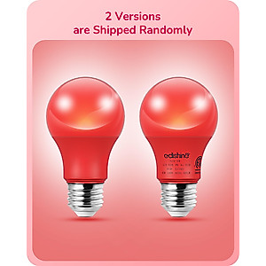 EDISHINE 4 Pack Red Light Bulbs, A19 LED Light Bulb 60W Equivalent, E26 Medium Base, 9W, Red Lights for Bedroom, Christmas Decoration, Porch, Garden, Home Lighting, Non-dimmable, ETL Listed