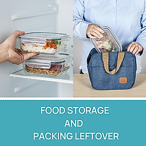 Vtopmart 5Pack 22oz Glass Storage Containers with Lids, Meal Prep Food Containers Sets, Glass Lunch Containers Bento Box with Snap Airtight Lids for Microwave, Oven, Freezer and Dishwasher