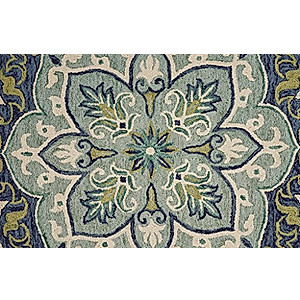 LR Home Dazzle Area Rug, 6' Round, Teal