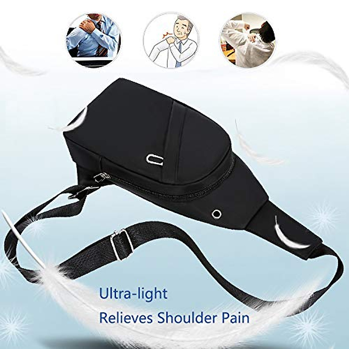 Yeefay Sling Backpack Sling Bag Women Men Crossbody Chest Bag Causal Daypack for Hiking, Black, Small