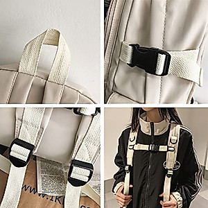 JARKJARD Kawaii Backpack Cute Aesthetic Backpack for School College Student Travel Bookbag for Girls Large Capacity Casual Daypack(White)