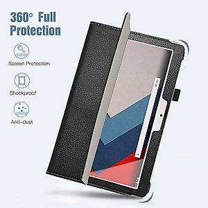 Bige for SKYPAD 10 Case, PU Leather Folio 2-Folding Stand Cover for Sky Devices SKYPAD 10 / Digiland DL1036 10" Tablets, Black