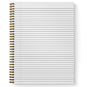 Softcover Classic Floral Notes 8.5" x 11" Spiral Notebook/Journal, 120 College Ruled Pages, Durable Gloss Laminated Cover, Gold Wire-o Spiral. Made in the USA