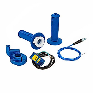 PUCKY New 7/8" 22mm Twist Throttle Accelerator Handle Grips and Cable Set with Kill On Off Switch for 50cc 110cc 150cc 250cc Mini Bike ATV Quad Pit Bike Dirtbike (Blue)