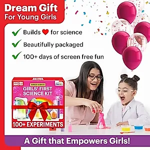 Doctor Jupiter Girls First Science Experiment Kit for Kids Ages 4-5-6-7-8| Birthday Gift Ideas for 4-8 Year Old Girls| STEM Learning & Educational Toys