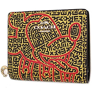 COACH Disney Mickey Mouse x Keith Haring Leather Snap Wallet - #C7446