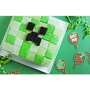 24-pack Food-safe and Child-Safe Cake Toppers by Citadel Black - No Assembly Required, 100% Food-Safe Child-safe and Recyclable, Cupcake and Cake Toppers for Birthday Parties and Events (Pixel Party)