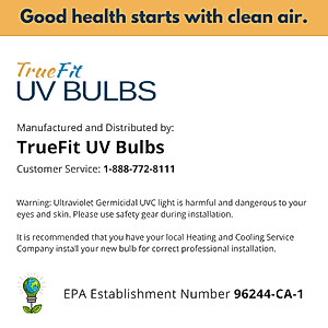 TrueFit Air Scrubber Plus Advanced Photocatalytic Oxidation (PCO) 9" Replacement Cell and UV Bulb (Ozone Free)