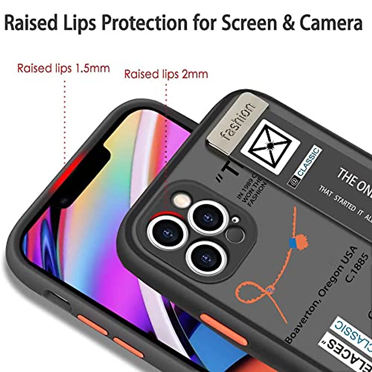 Ins Cool Off Phone Cover Compatible with iPhone 12 Pro Max Case for Boys, Sports Shoes Graphics White Black Pattern Slim Thin Clear Hard Back Shockproof Case with Adjustable Wristband Kickstand