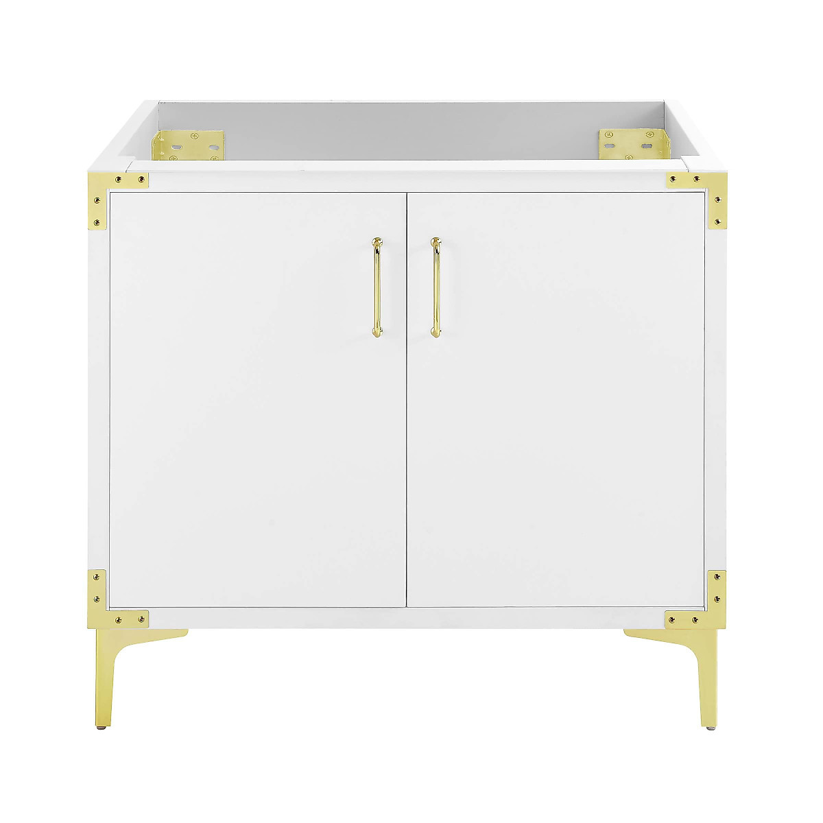Swiss Madison Well Made Forever Voltaire 36" Single, Bathroom White with Gold Hardware Bath Vanity Cabinet