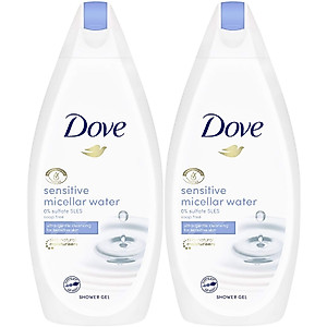 Dove Sensitive Skin Micellar Water Body Wash, 16.9 Ounce / 500 Ml (Pack of 2) International Version