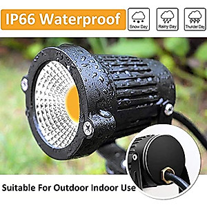 ZUCKEO Low Voltage Landscape Lights LED Landscape Lighting, 5W 12V Garden Pathway Lights Waterproof Warm White Walls Trees Flags Outdoor Landscape Spotlights with Stakes (8 Pack)