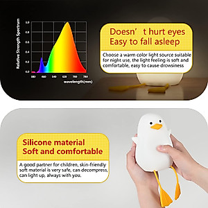FULLOSUN Cute Night Light for Kids, Toddler, Duck Silicone Nursery Baby Nightlight, Kawaii Birthday Gifts for Room Decorations, Teen Girls Boys Child - Portable Squishy Battery Operated