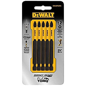 DEWALT ACCESSORIES DWA3PH2IR5 3.5" Impact #2 Phil Bit, 5 Piece (1 Pack)