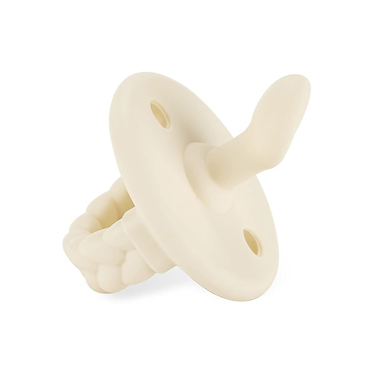 Itzy Ritzy Silicone Orthodontic Pacifiers - Sweetie Soother Pacifiers with Collapsible Handle & Two Air Holes for Added Safety, Baby Pacifiers for Ages 0-6 Months (Buttercream & Toast)