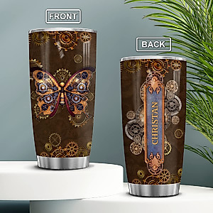 Wassmin Butterfly Tumbler Personalized Gift Stuff For Women Girls Lady Mom Custom Name Jewelry Drawings Style Tumblers 20oz 30oz Coffee Travel Mug Birthday Christmas Customized Cup Gifts (Butterfly)