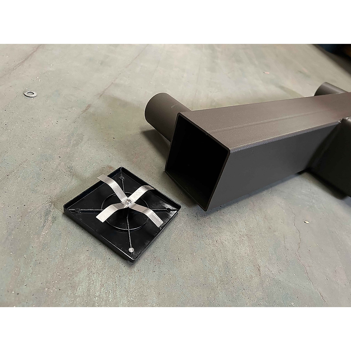 Bullhorn Tenon Adapter for 4inch Square Pole,2 Arms for 2 3/8" Slip Fitter LED Shoebox Parking Light,Flood Lighting,Heavy Duty Steel Led Light Adapter