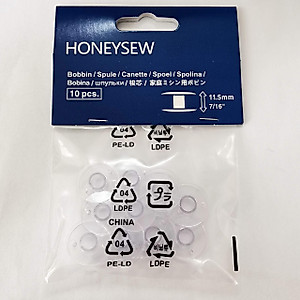 HONEYSEW 50pcs SA156 Bobbins for Brother Sewing Machine XM2701 CS6000i CS7000i GX37 XR3774 CS5055PRW XR9550PRW HC1850 CS8800PRW PE800 SE600 NQ1600E Embroidery Machines etc (5pack)