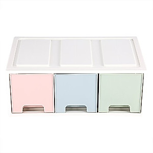 Stacking Storage Drawer, Plastic Storage Box Multi Grids Multifunctional Storage Container for Office Living Room Kitchen Bathroom(Triple-High)
