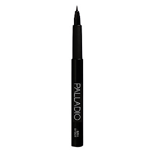 Palladio Felt-Tip Eyeliner Ultra Fine Liner, Creates Thin Precise Lines, Quick Drying, Waterproof, Rich Pigment, Long Lasting Application, Mess Free, Smooth, All Day Wear, Intense Jet Black Color
