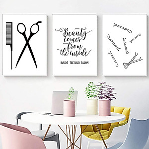 Hair Salon Wall Art Beauty Salon Pictures Wall Decor Fashion Canvas Art Beauty Shop Wall Art Modern Prints Vanity Wall Painting for Beauty Room Poster Makeup Wall Art Hairstylist Beautician /Unframed