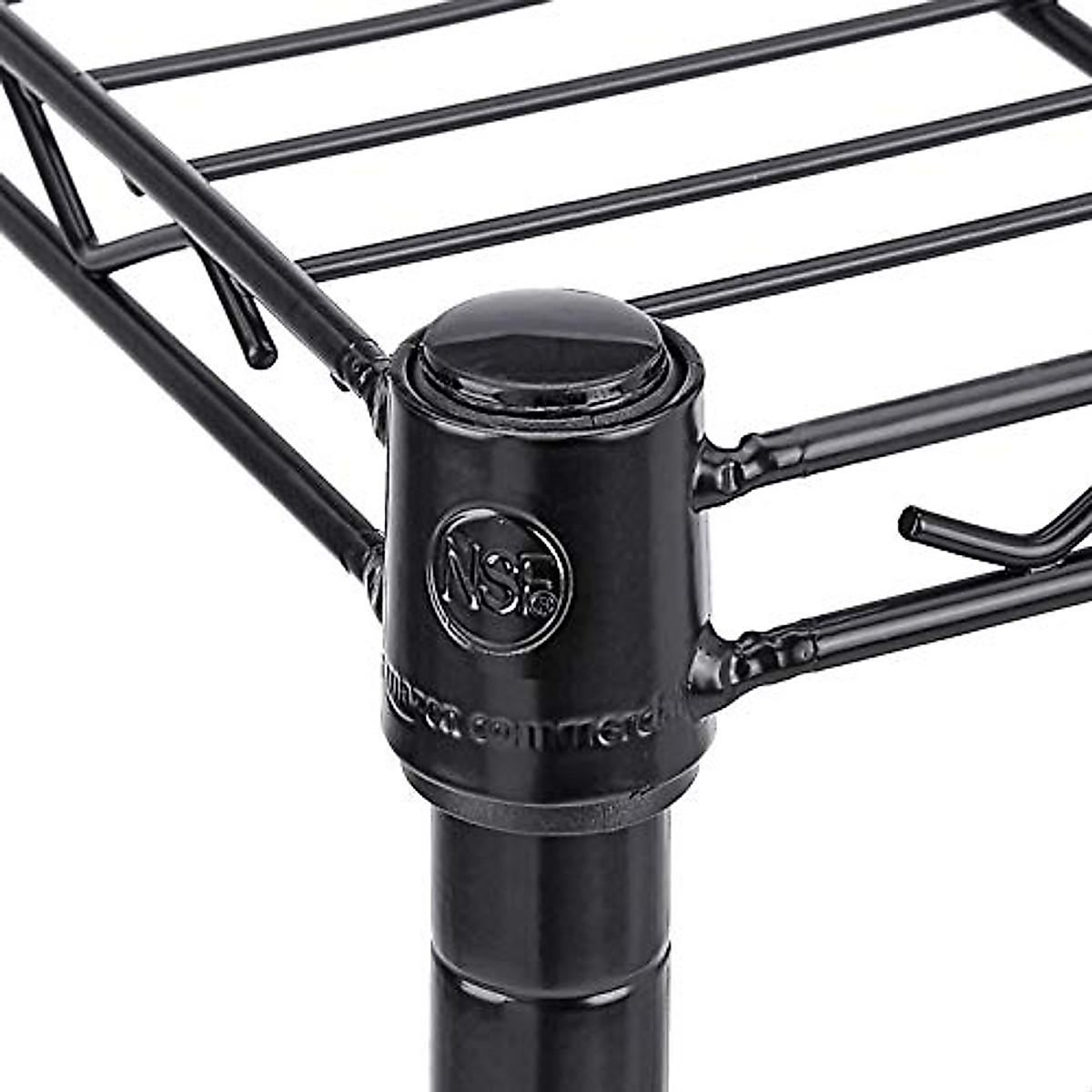 AmazonCommercial Heavy-Duty 5-Tier Steel Wire Shelving with Optional Wheels, NSF Certified, 48" W x 18" D, Black