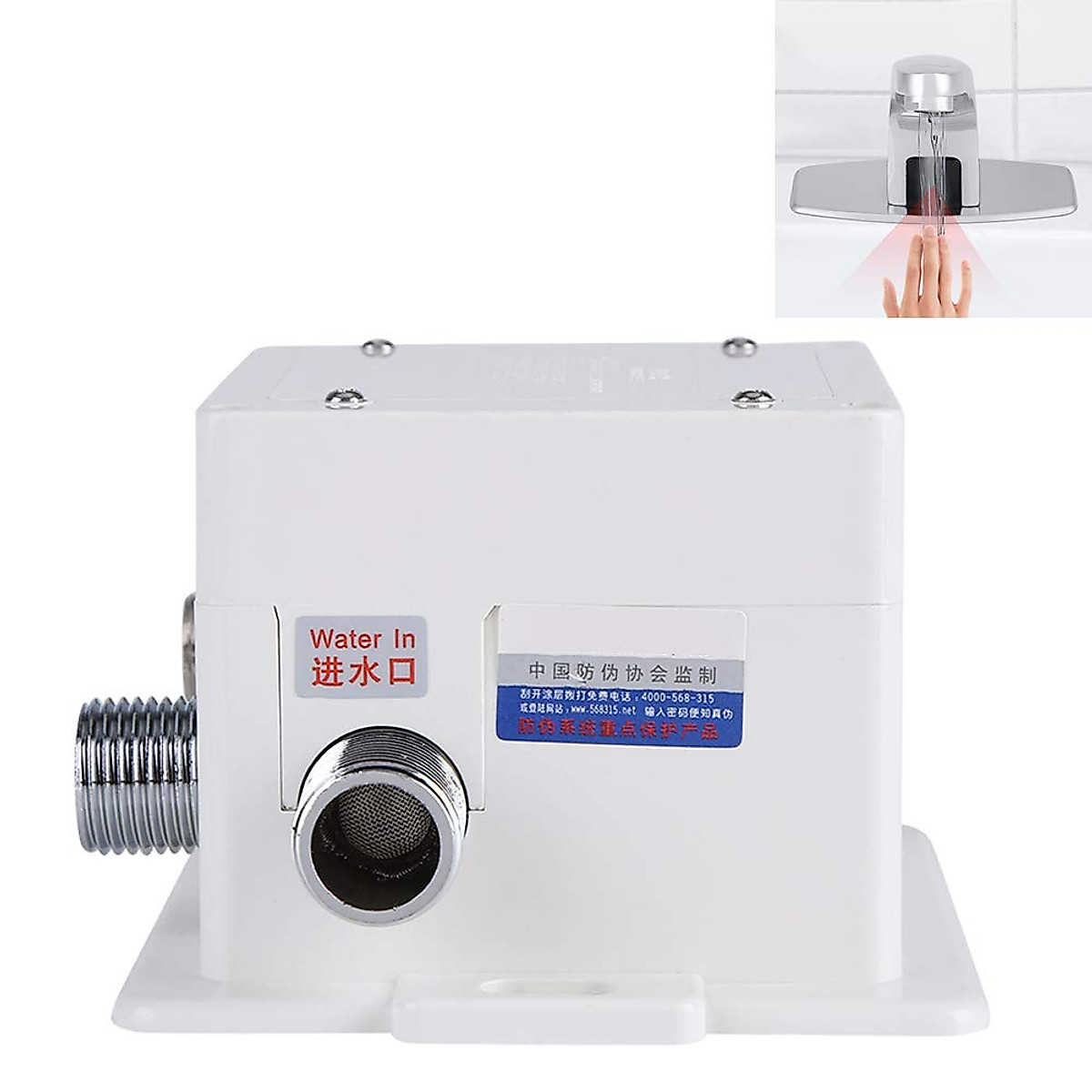 Automatic Sink Faucet for Kitchen Bathroom, Zinc Alloy Water Tap Sink Faucet Built in Infrared Sensor for Home Hotel Commercial