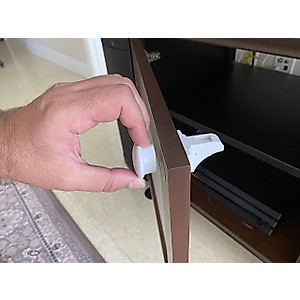 Baby Wiz Adhesive Child Proof Locks for Cabinet Doors, 12 Child Safety Cabinet Locks & 2 Keys, Magnet Cabinet Lock, Child Cabinet Locks, Child Locks for Kitchen cabinets