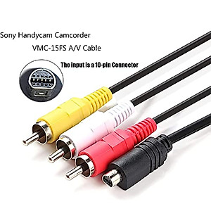 Tobysome Replacement Sony AV Cable for Handycam, VMC-15FS VMC-30FS 10Pin Audio Video Cable Cord Wire for Sony Handycam Camcorder Camera DCR-SR90/ DPP-EX50/ HDR-CX7/ HDR-FX7 and More Models (1.2m)