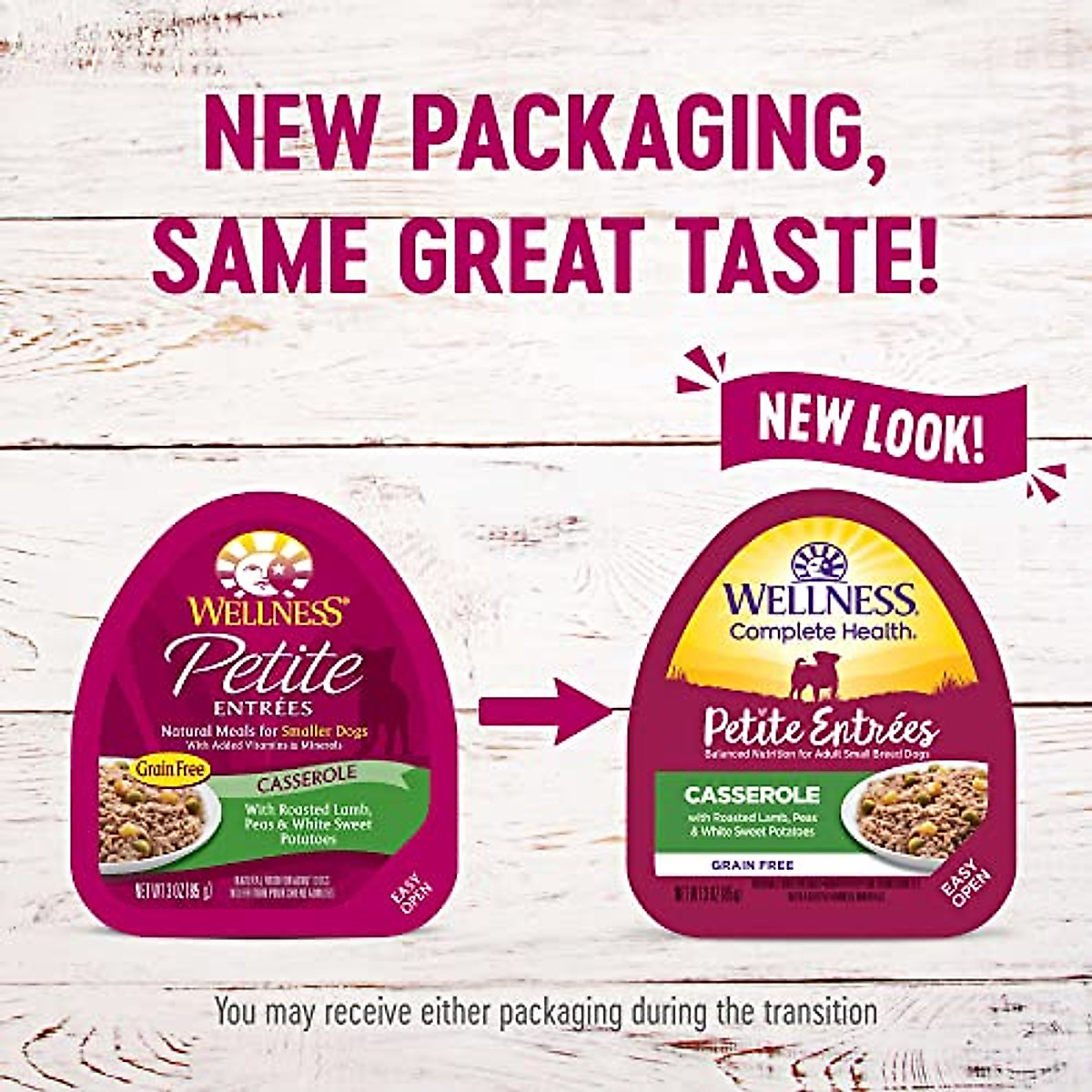 Wellness Petite Entrees Casserole Grain Free Roasted Lamb, Peas & Sweet Potatoes Wet Dog Food, 3 oz, Case of 12