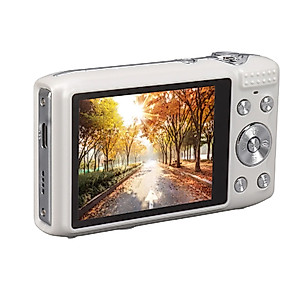 4K Digital Camera, 2.88 Inch IPS Screen, Slim and Lightweight Auto Focus Teen Small Camera, 58MP Auto Exposure for Travel (White)