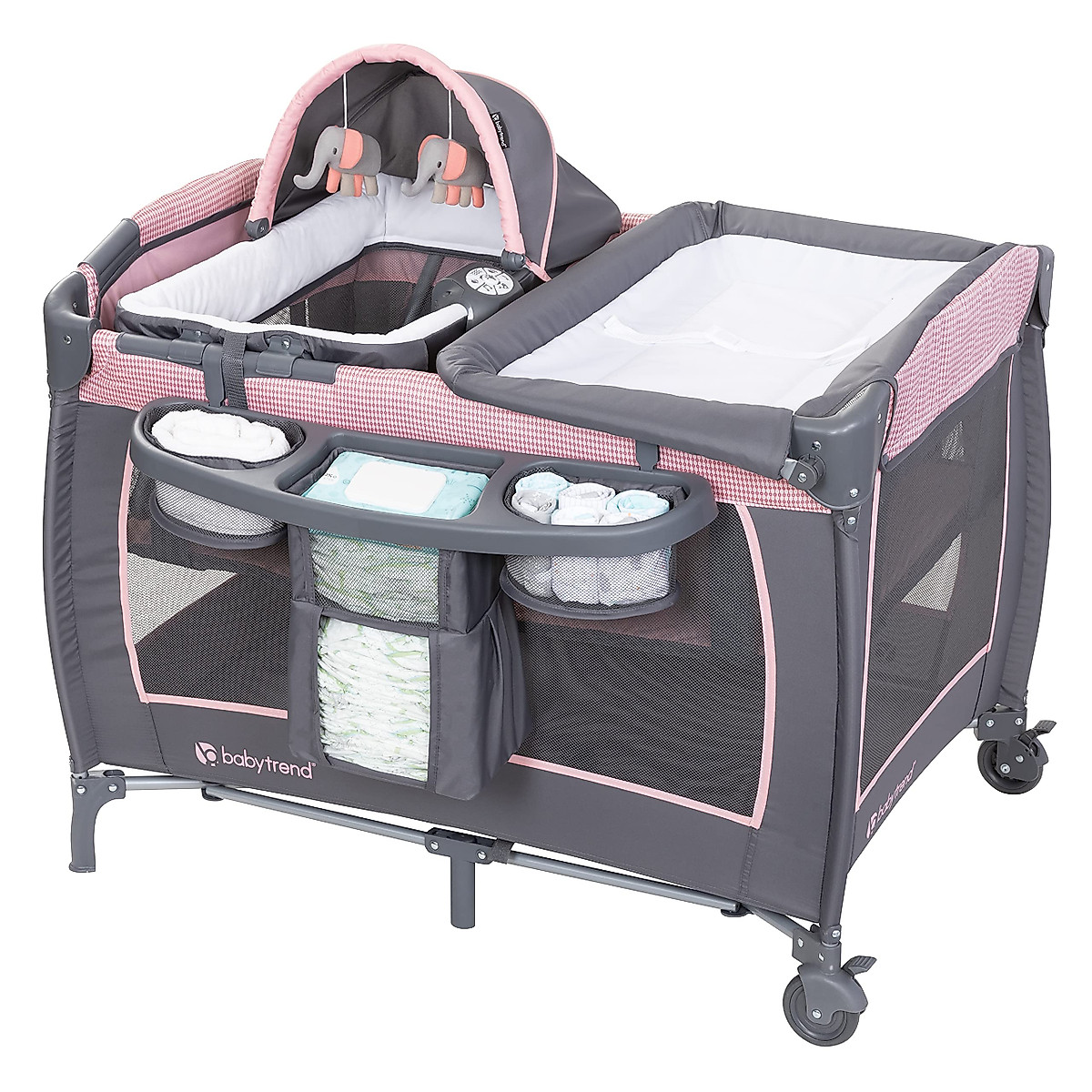 Baby Trend Lil' Snooze Deluxe III, Cozy Pink & Skyline 35 Travel System, Starlight Pink