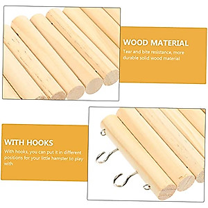 IFANLANDOR Ladder Fence Parrot Climbing Ladder Guinea Pig Hideout Rat Ladder Rat Bendy Bridge Gerbil Hamster Climbing Ladder Small Animals Wood Ladder Hamster Ladder Toy pet Chinchilla Wooden