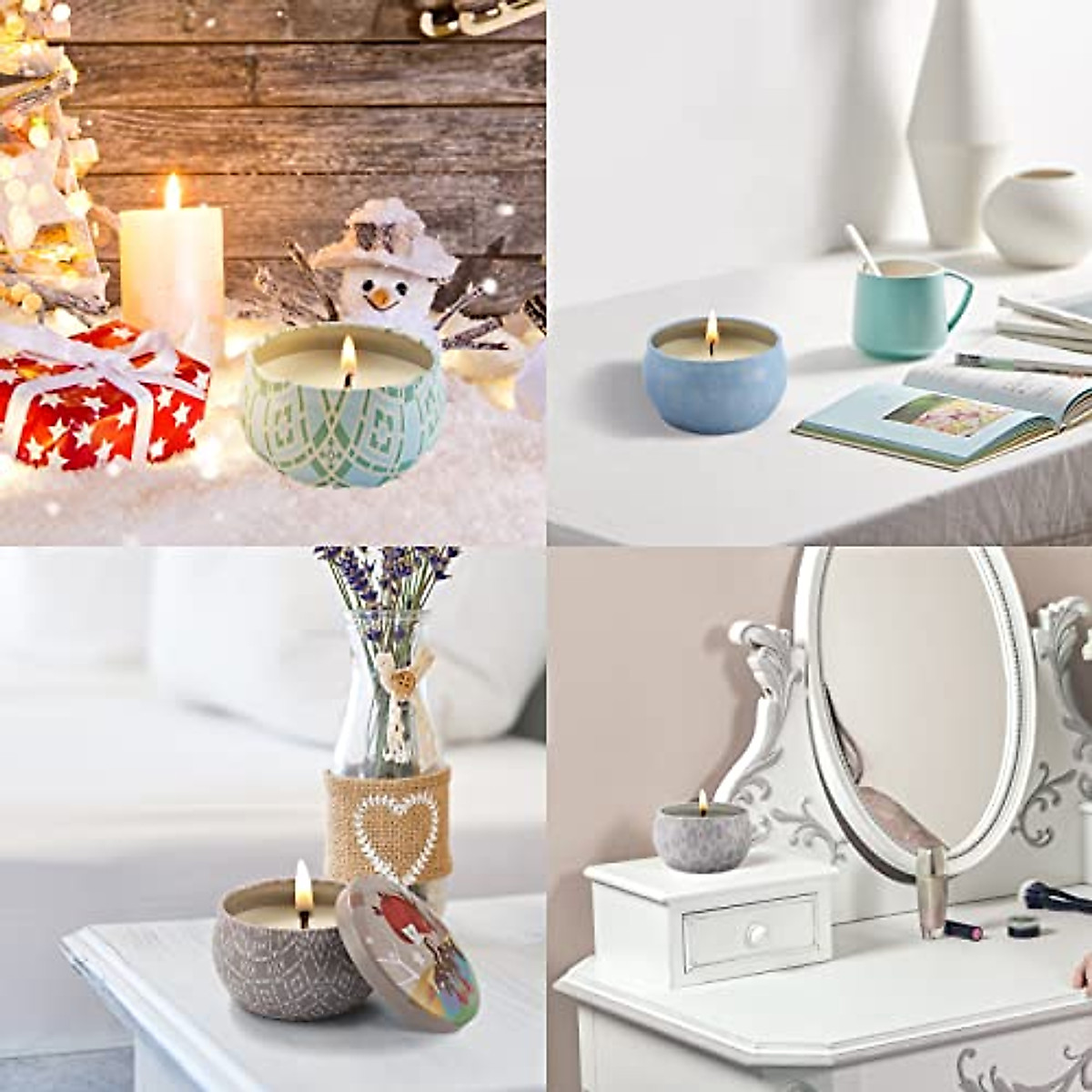 12 Constellations Scented Candles Gift Set 2.5oz Aromatherapy Candles Strong Fragrance Portable Travel Tin Jar Candles Gifts for Home Scented Decoration Birthday Valentine'sDay