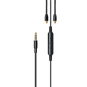 Shure AONIC 215 Wired Sound Isolating Earbuds, Clear Sound, Black & RMCE-UNI Universal Communication Cable for Detachable SE Sound Isolating Earphones