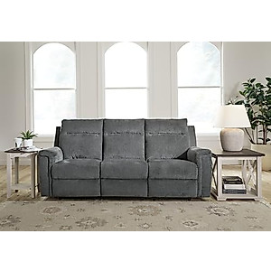 Signature Design by Ashley Barnsana Minimalist Power Reclining Sofa with USB Charging Ports, Gray