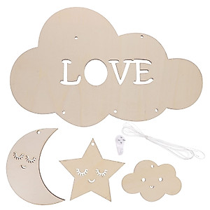 BESTOYARD Nursery Ceiling Mobile Clouds Moon Stars Ceiling Hanging Decorations for Baby Shower Baby Nursery Room