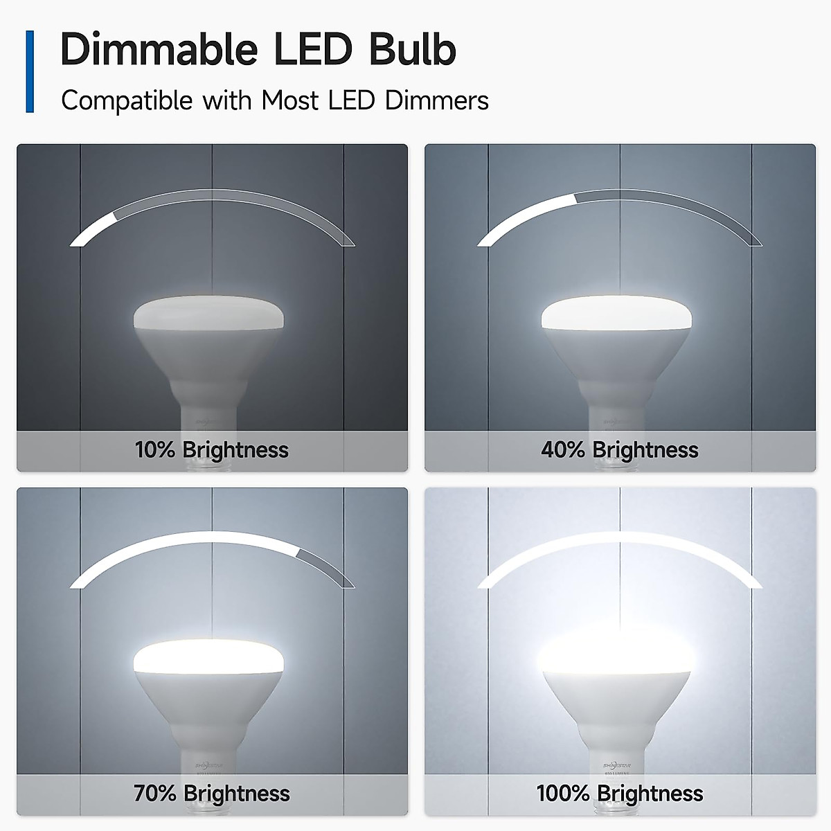 SHINESTAR 6-Pack BR30 LED Recessed Light Bulbs, 65W Equivalent, 5000K Daylight White, Dimmable Flood Lights Indoor, 650LM, E26 Base