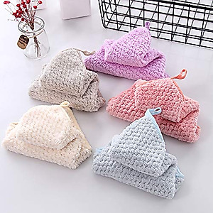 Onlup Hanging Hand Towels，Hand Dry Towels for Kitchen & Bathroom, Super Absorbent Soft Small Hanging Towel Set with Hanging Loop, Machine Washable Towel Fast Drying, Set of 5
